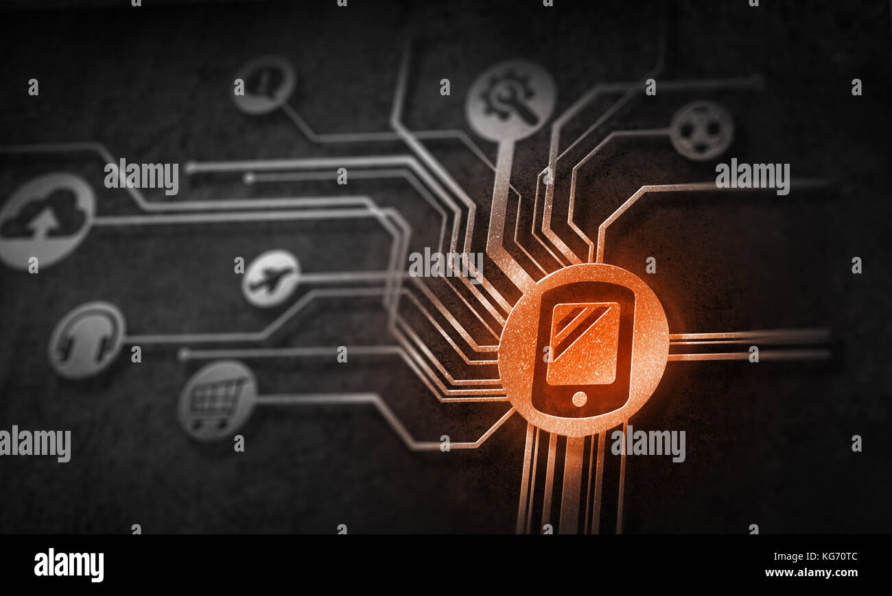 Digital background with social interaction and connection concept. 3D ...