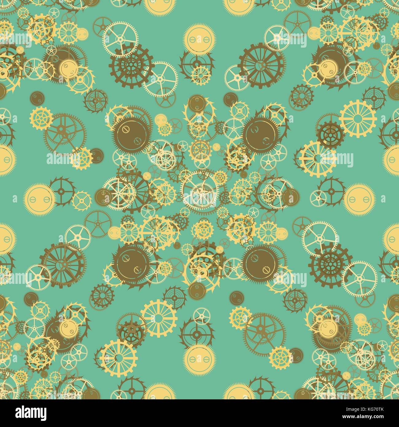 Seamless rusty cogwheel pattern. Factory background. Vector ...