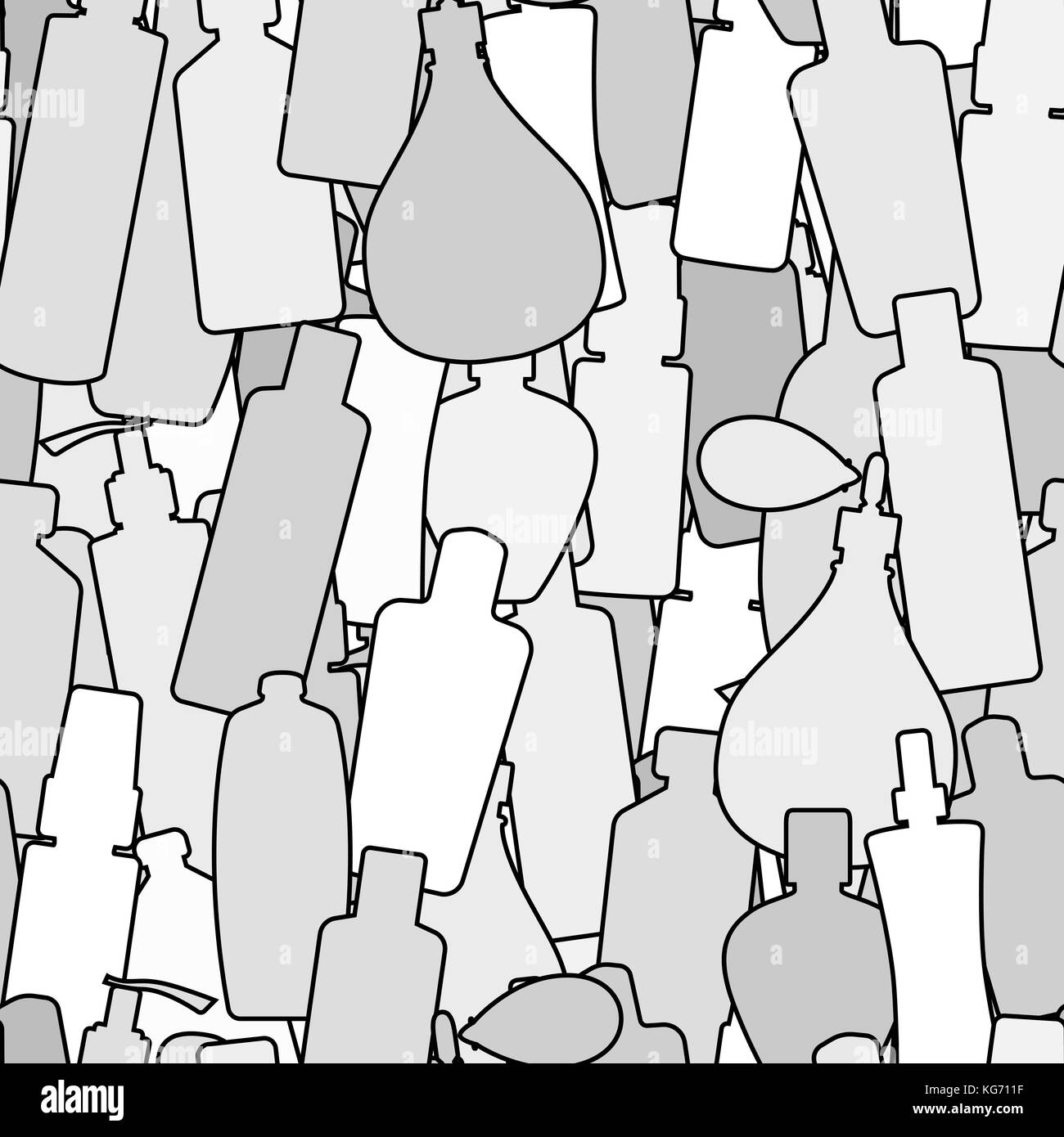 Seamless vector pattern with doodles-style bottles illustratoin Stock ...