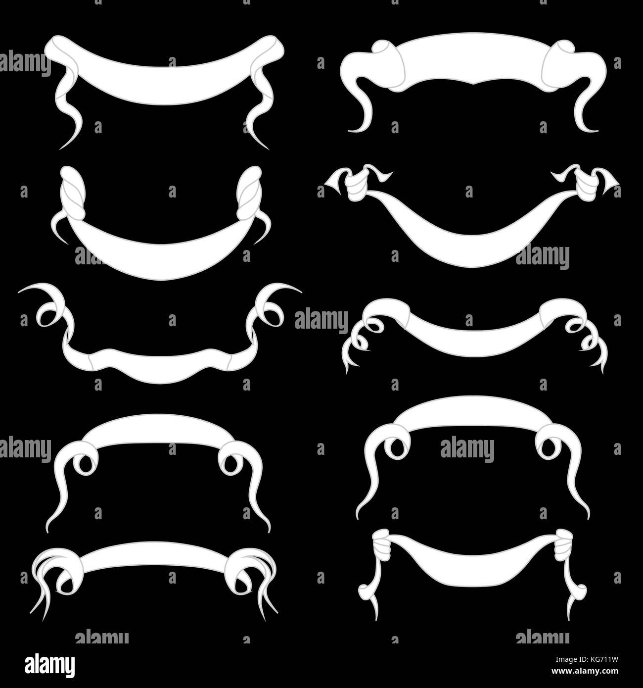 Set ribbons text in Black and White Stock Photos & Images - Alamy