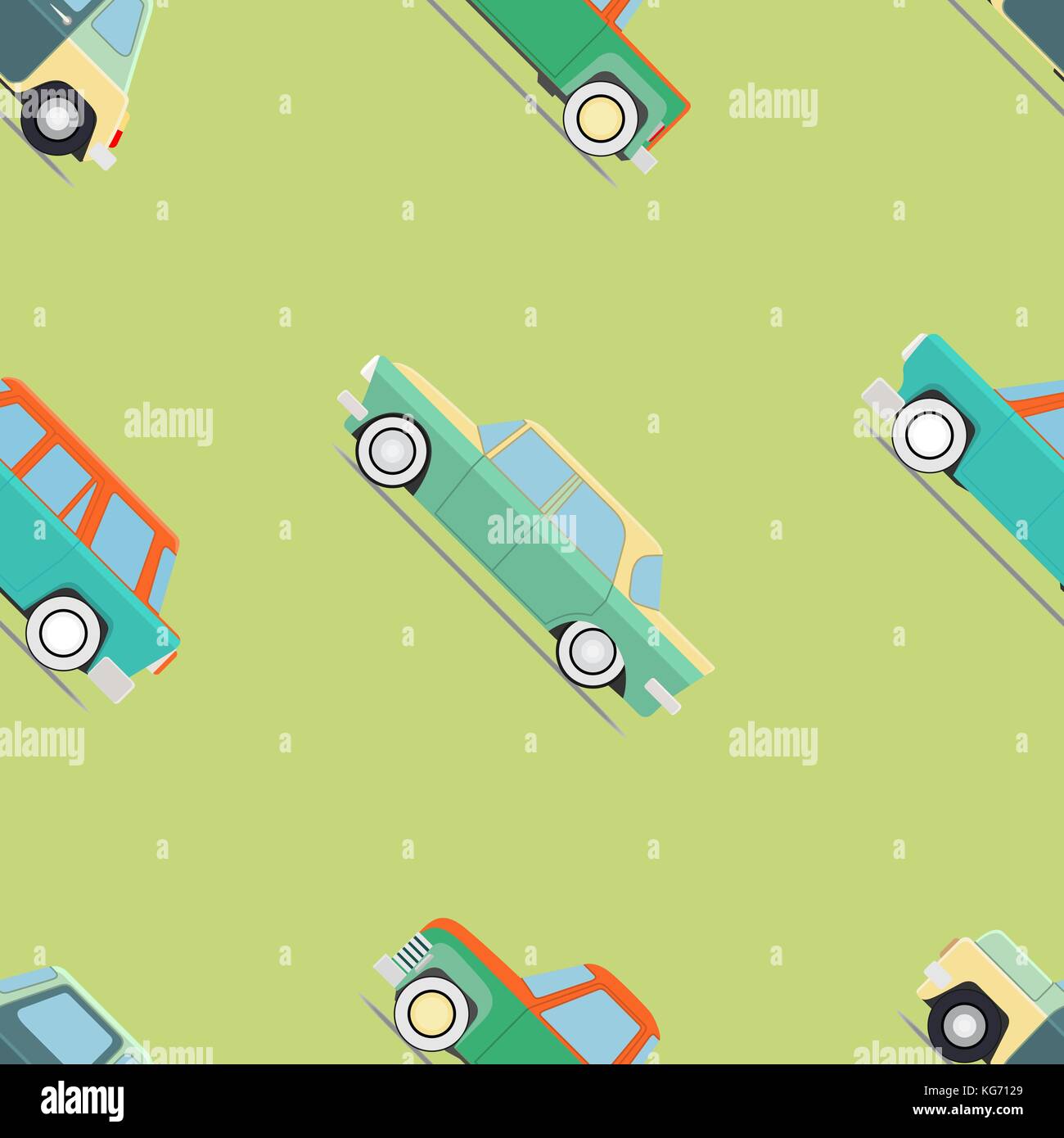 Seamless wallpaper of set vintage cars. Vector illustration image Stock ...