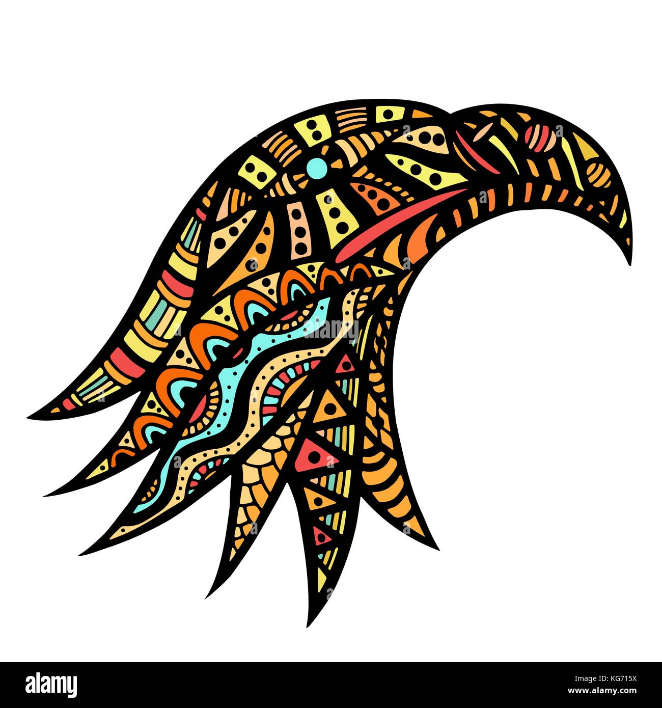 Zentangle stylized head of eagle. Hand Drawn doodle vector illustration ...