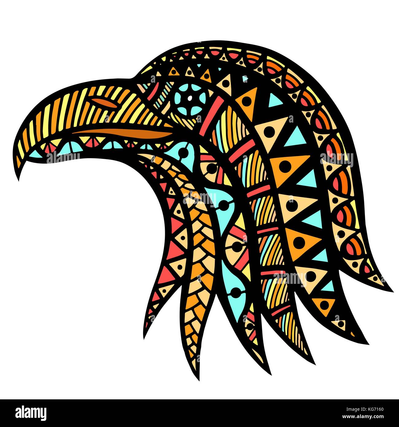 Zentangle stylized head of eagle. Hand Drawn doodle vector illustration isolated on white ...