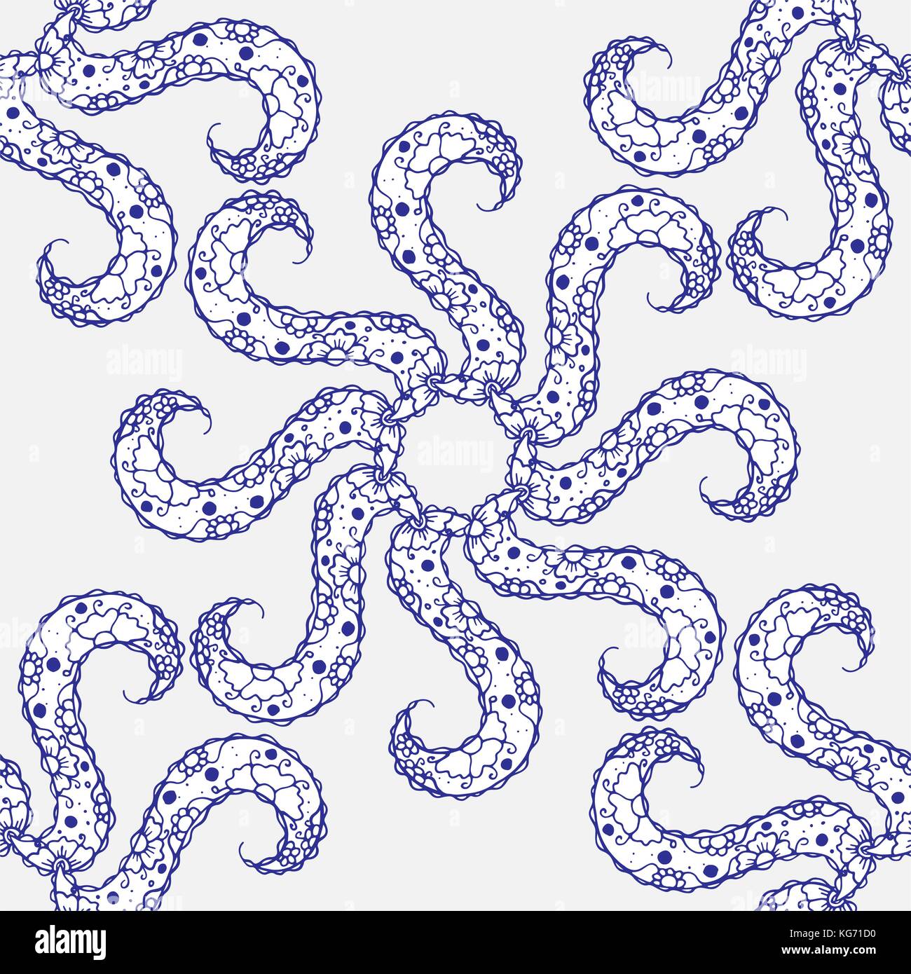 Vector seamless blue pattern. Isolated on white Stock Vector Image ...