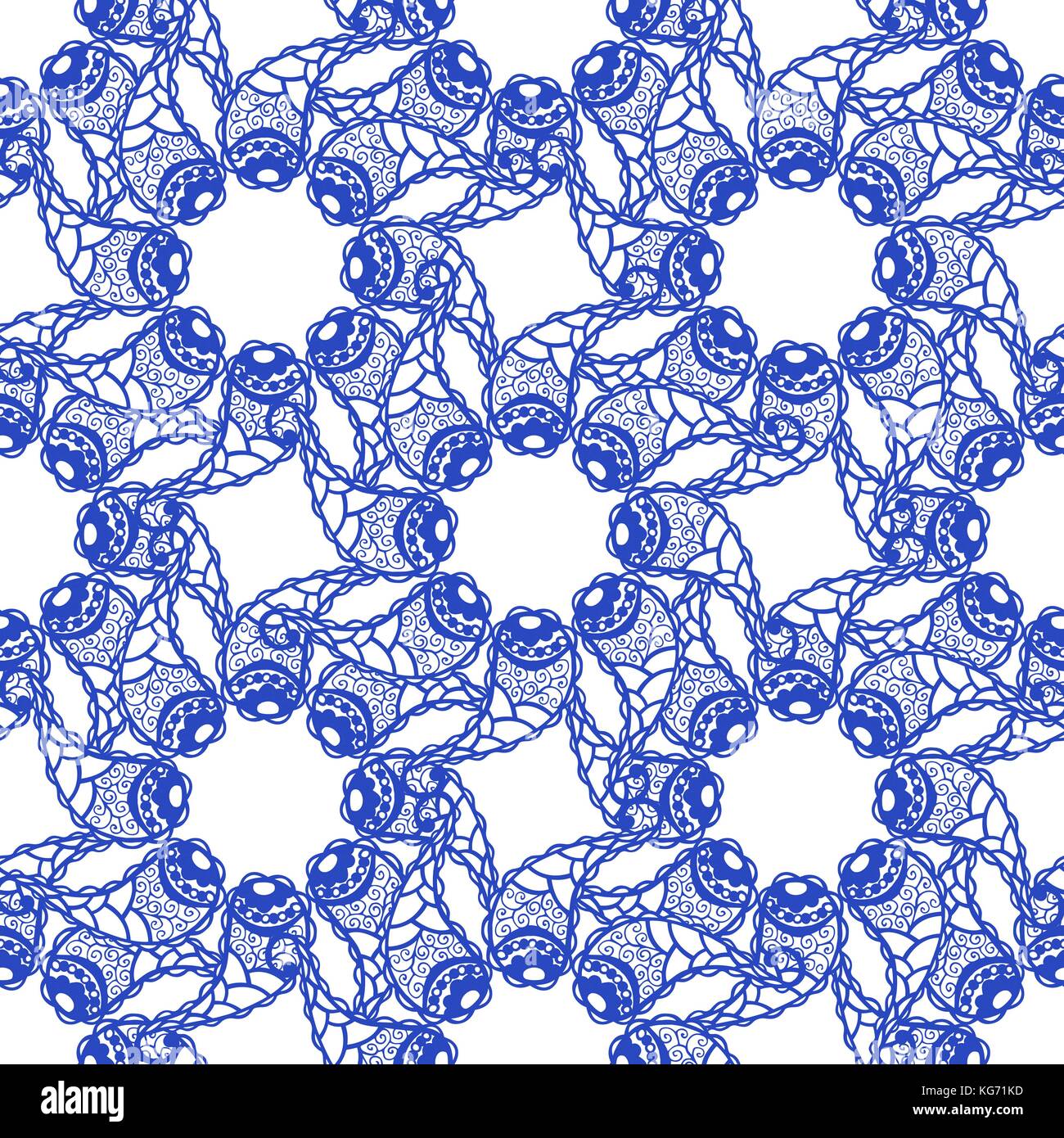 Vector seamless blue pattern. Isolated on white Stock Vector Image ...