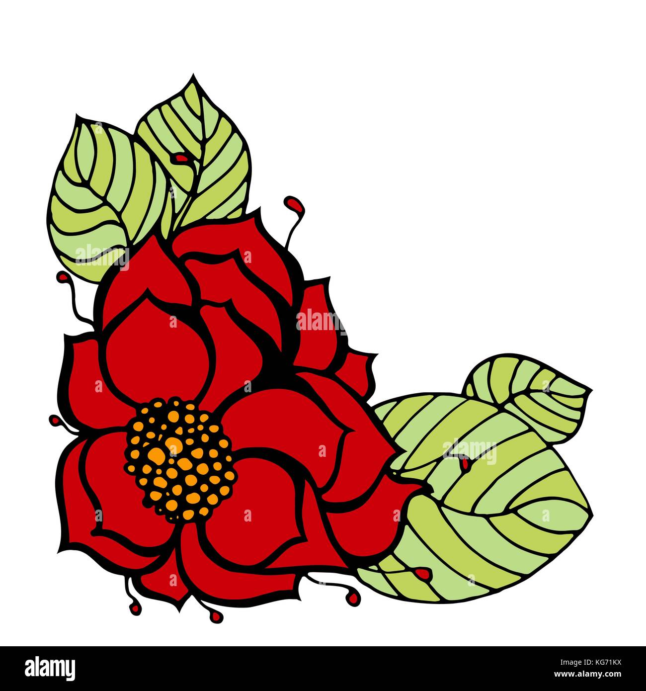 Sketchy colored doodle flower. Vector illustration image Stock Vector ...