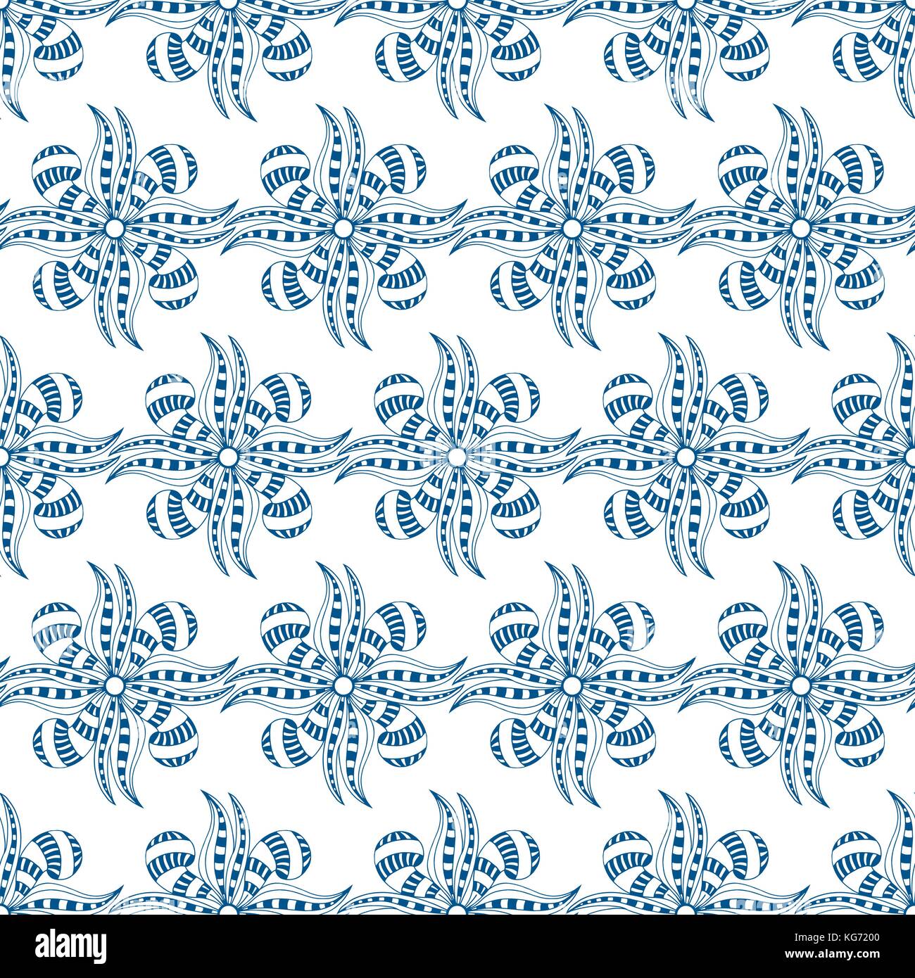 Vector seamless blue pattern. Isolated on white Stock Vector Image ...