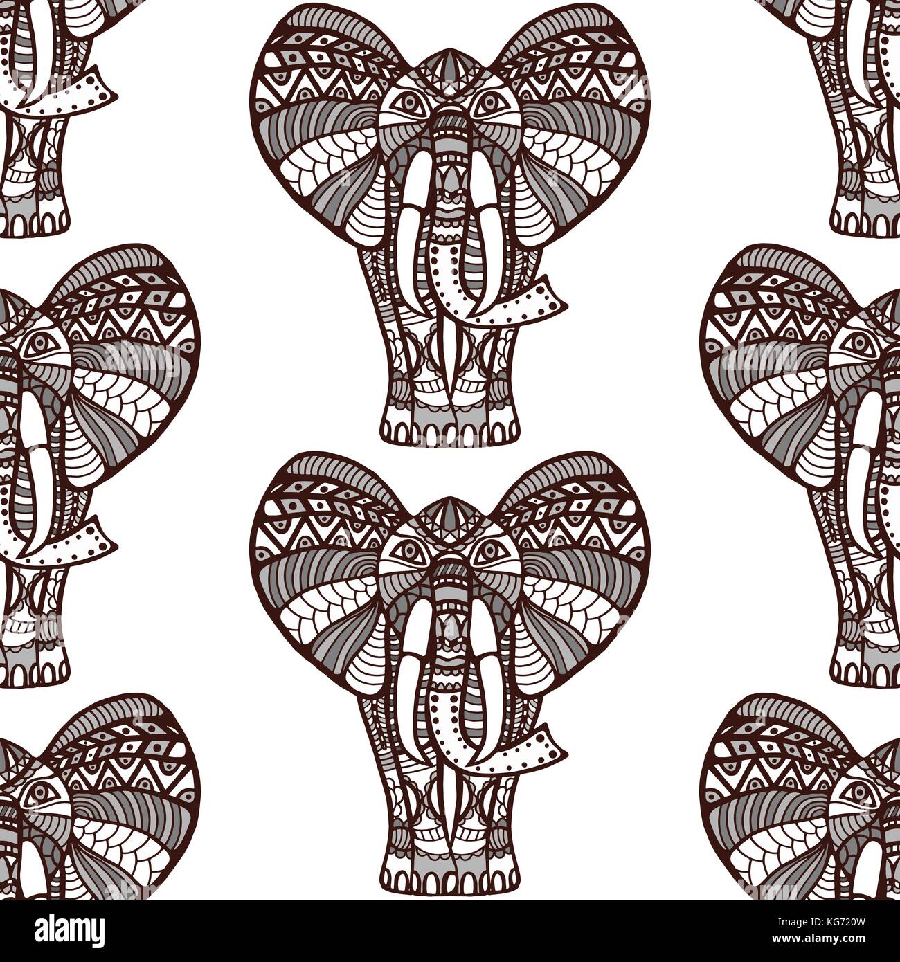 Seamless pattern background with elephants. Vector illustration Stock ...