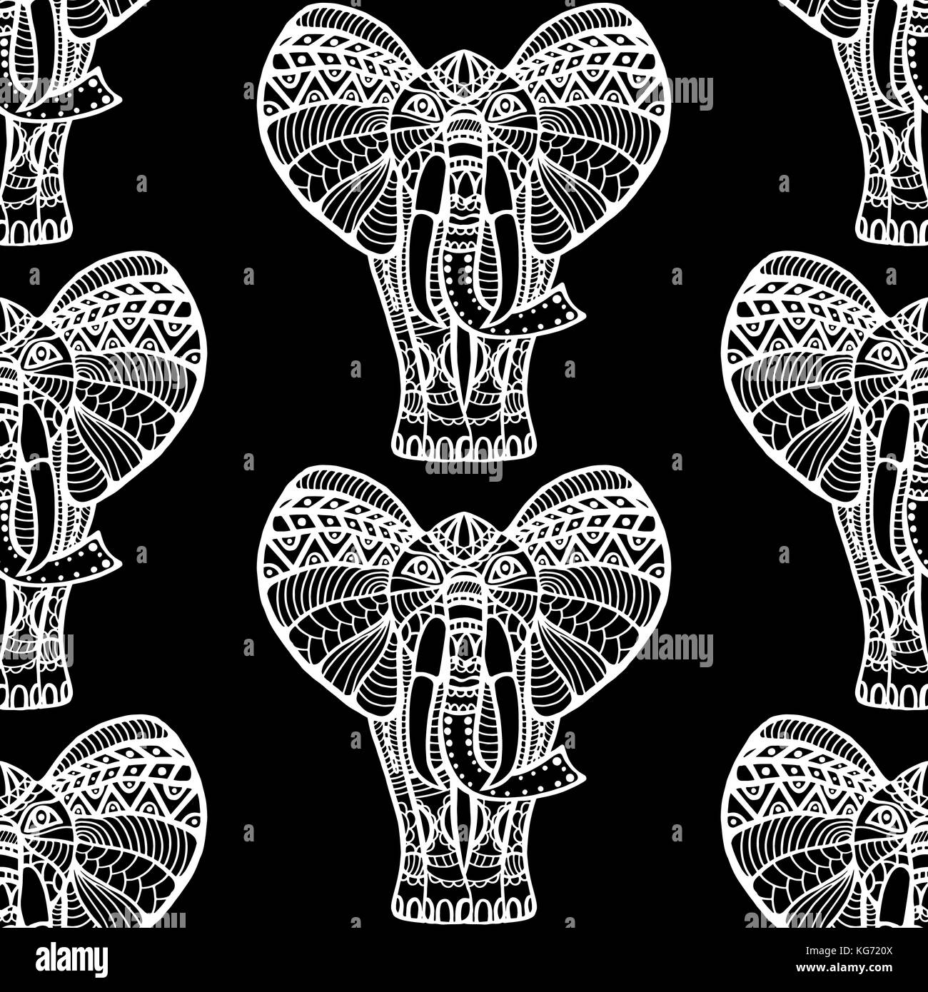 Seamless pattern background with elephants. Vector illustration Stock ...