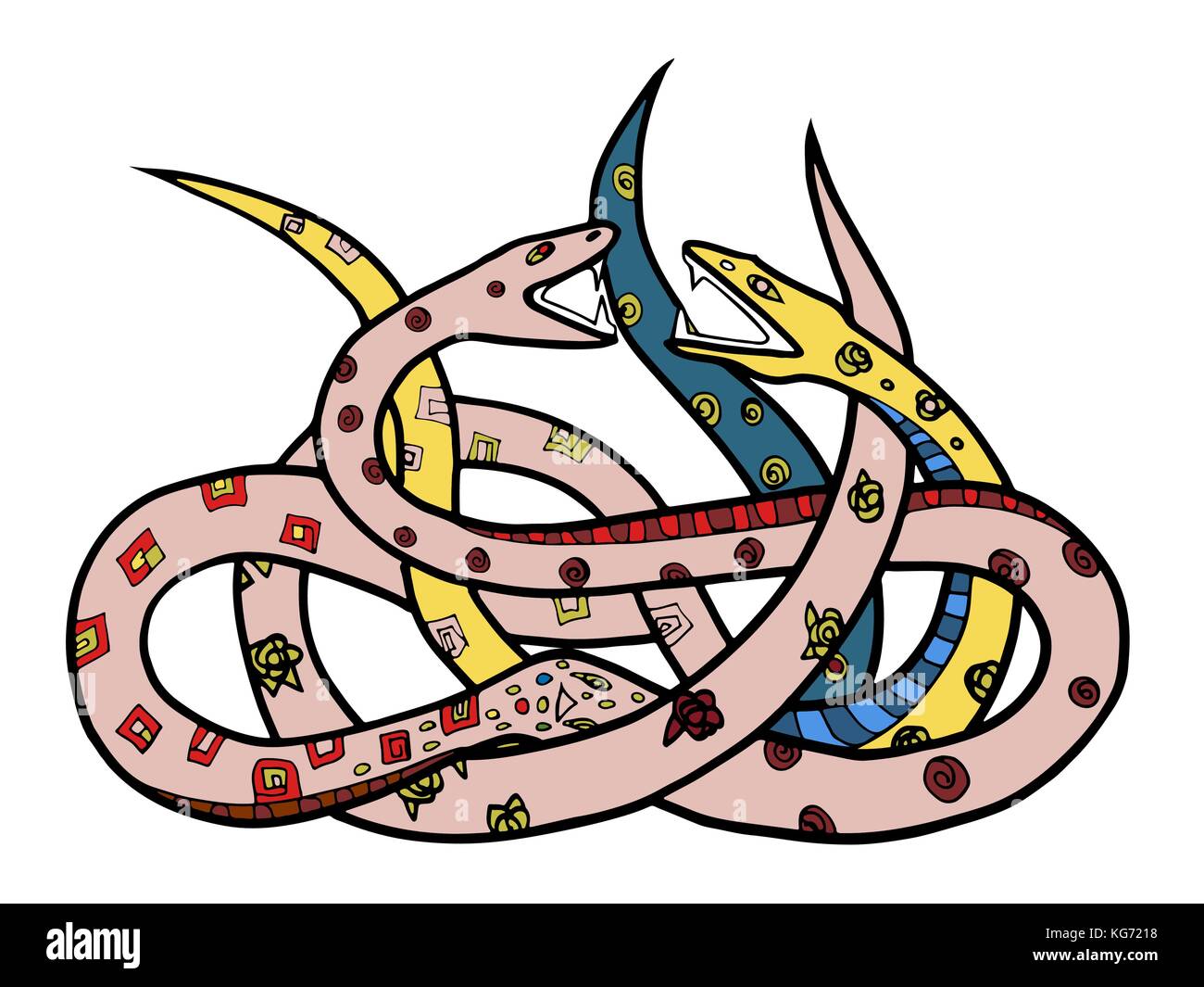 Patterned snakes Stock Vector Images - Alamy