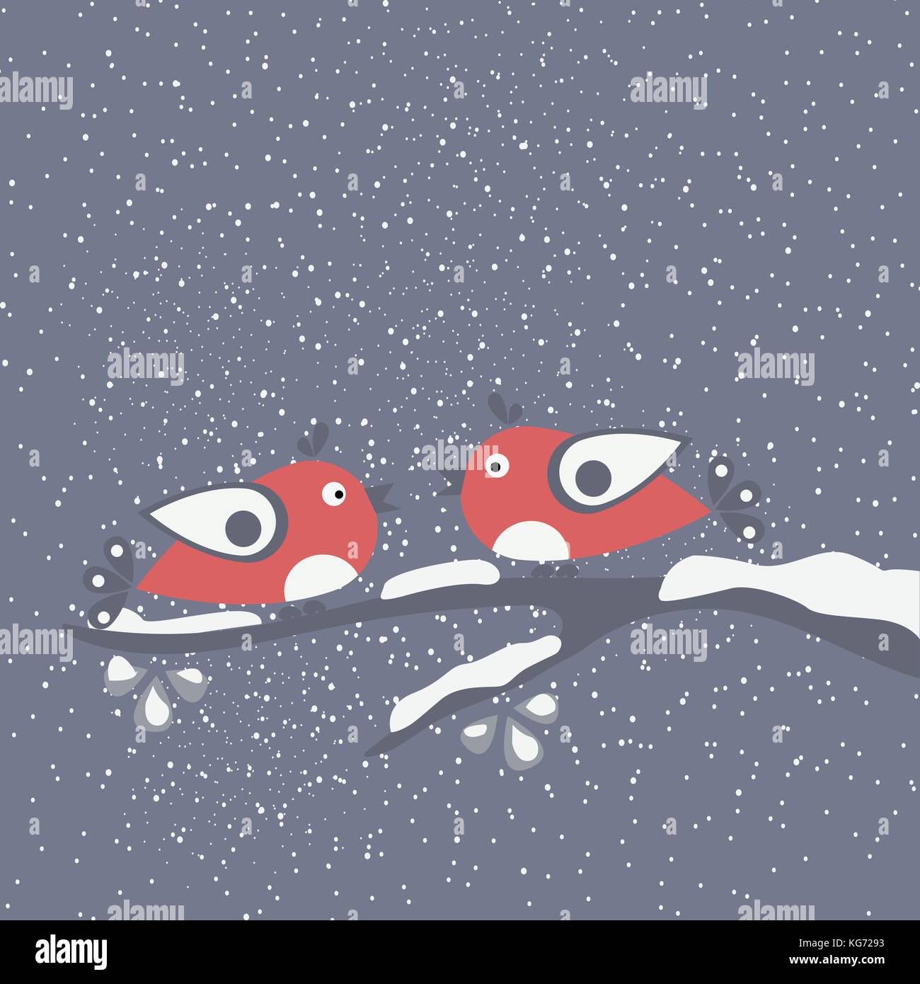 Two Birds sitting on a Branch say "Hello Winter". Hello winter card ...