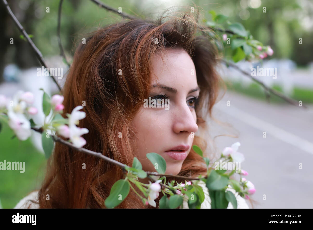 handsome and attractive person in the summer in the landscape of city ...