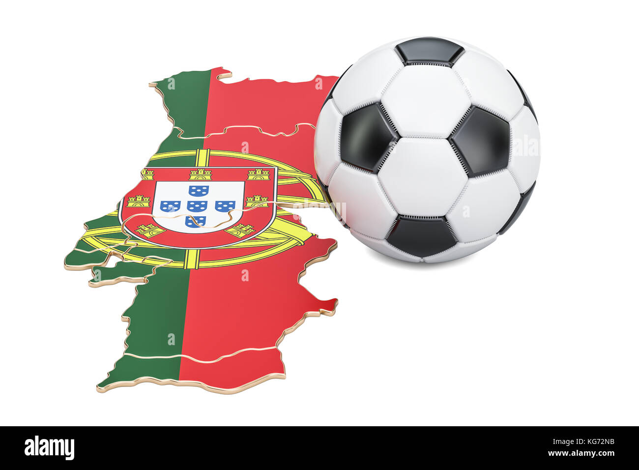 Football ball with map of Portugal concept, 3D rendering Stock Photo ...