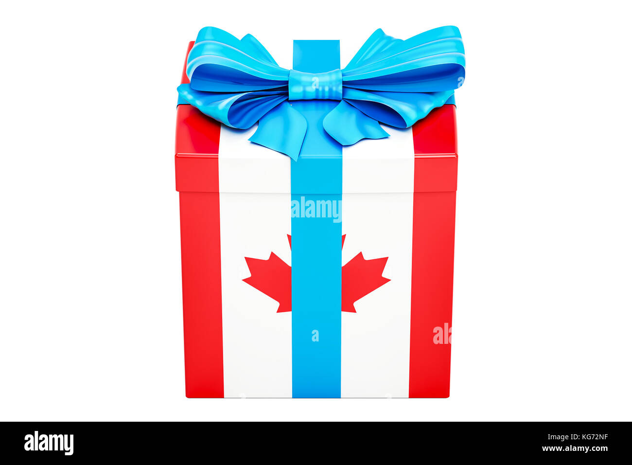 Gift box with flag of Canada, holiday concept. 3D rendering isolated on ...