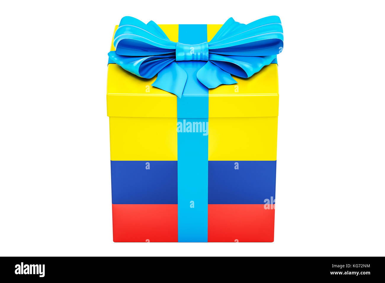 Gift box with flag of Colombia, holiday concept. 3D rendering isolated ...