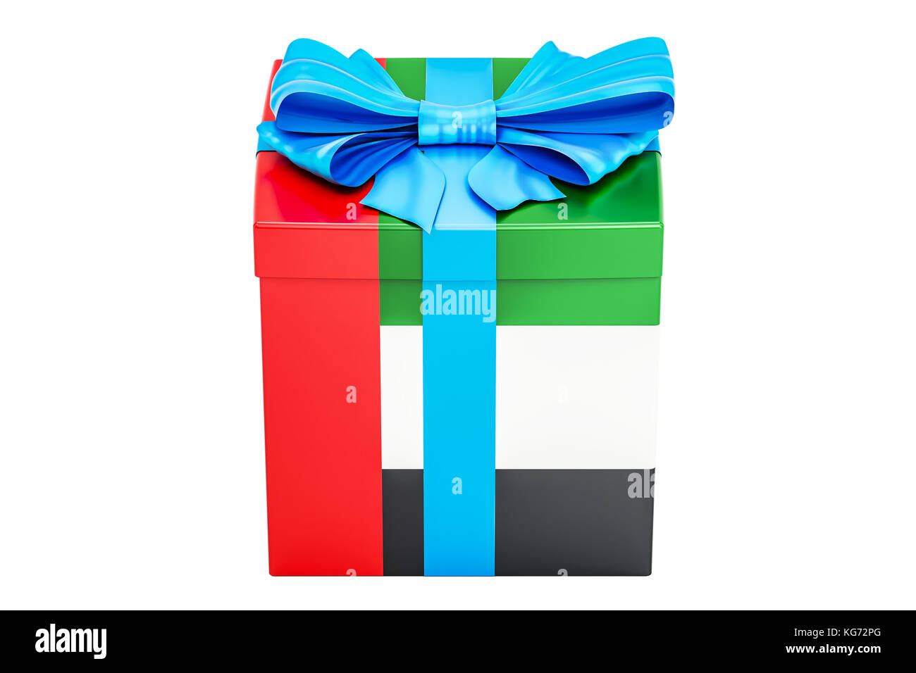 Gift box with flag of UAE, holiday concept. 3D rendering isolated on ...