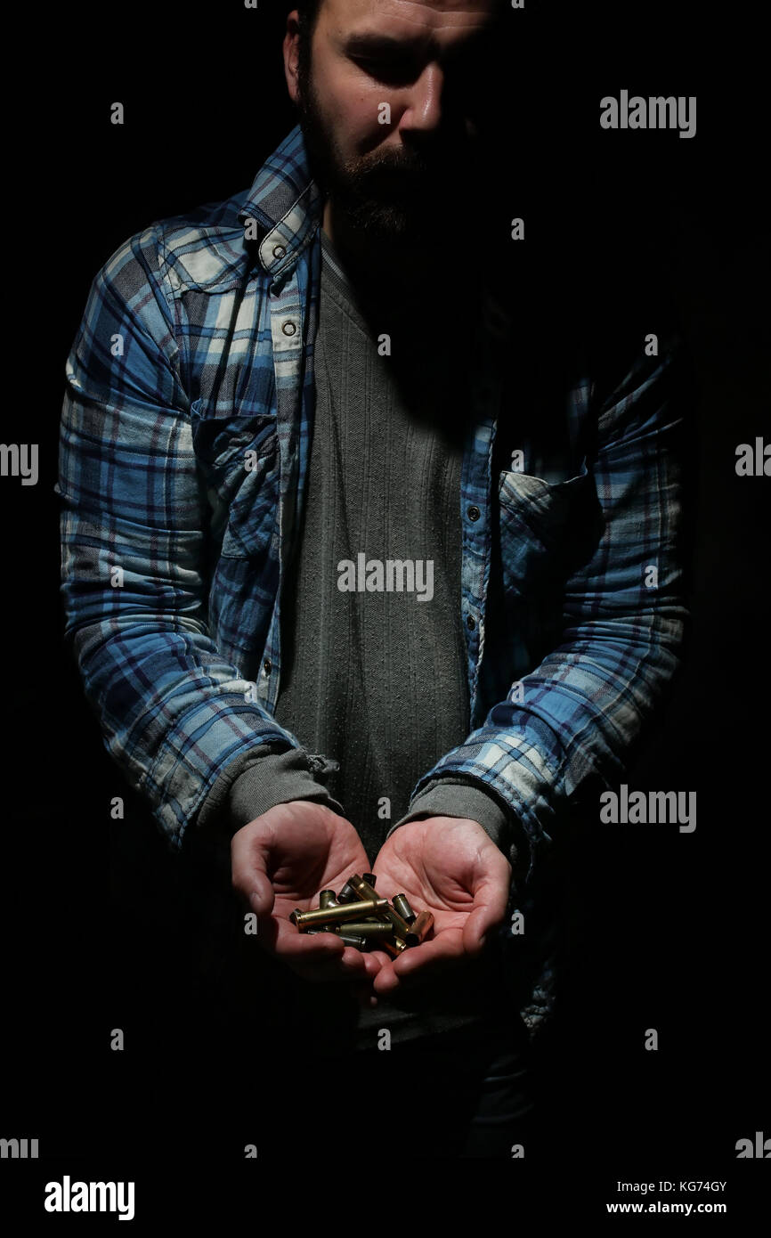 hand men aged hold the object help concept Stock Photo - Alamy