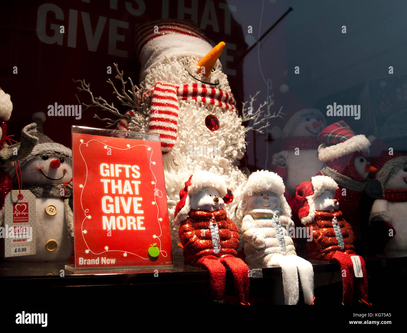 Retail shop window display of Christmas merchandise epitomising the ...