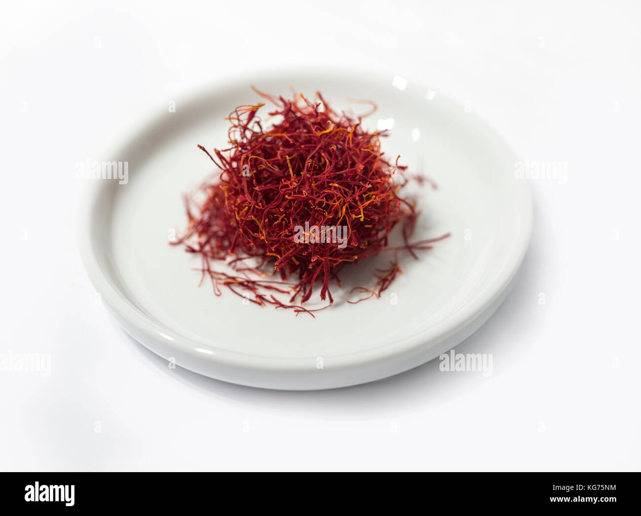 Saffron Threads isolated on white background, selective focus Stock ...