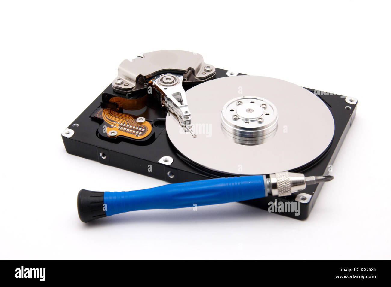 Defective hard disk actuator Cut Out Stock Images & Pictures - Alamy