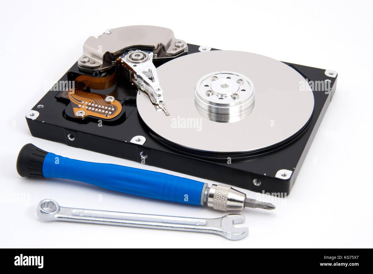 Defective hard disk actuator Cut Out Stock Images & Pictures - Alamy