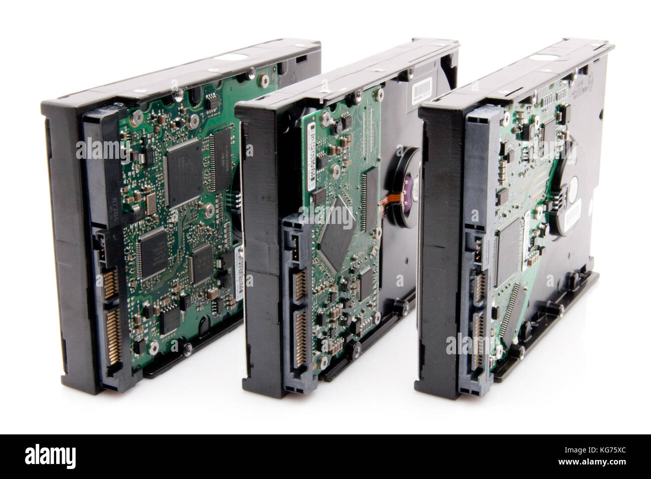 hard drive disk stack with white background Stock Photo - Alamy