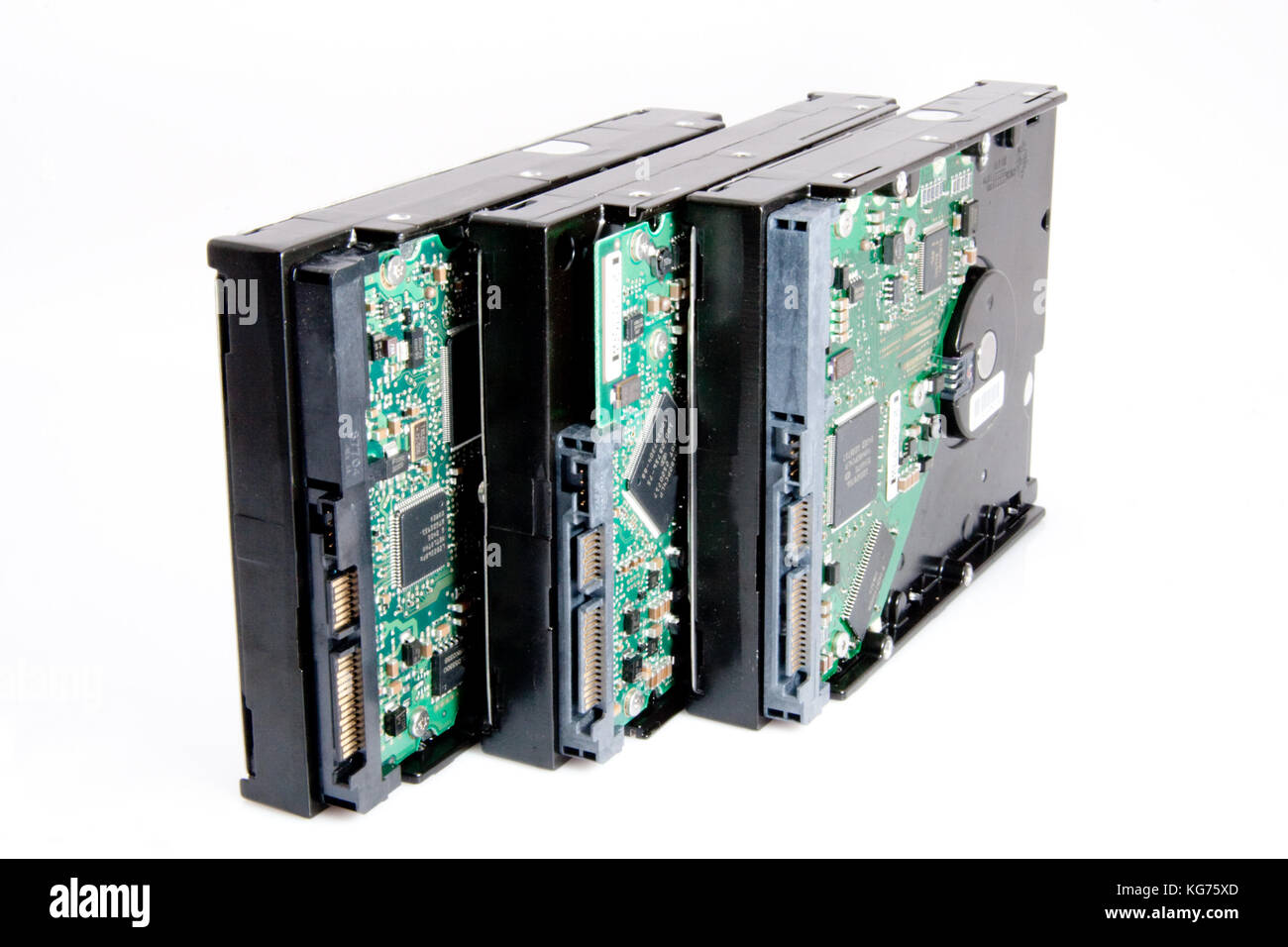 hard drive disk stack with white background Stock Photo - Alamy