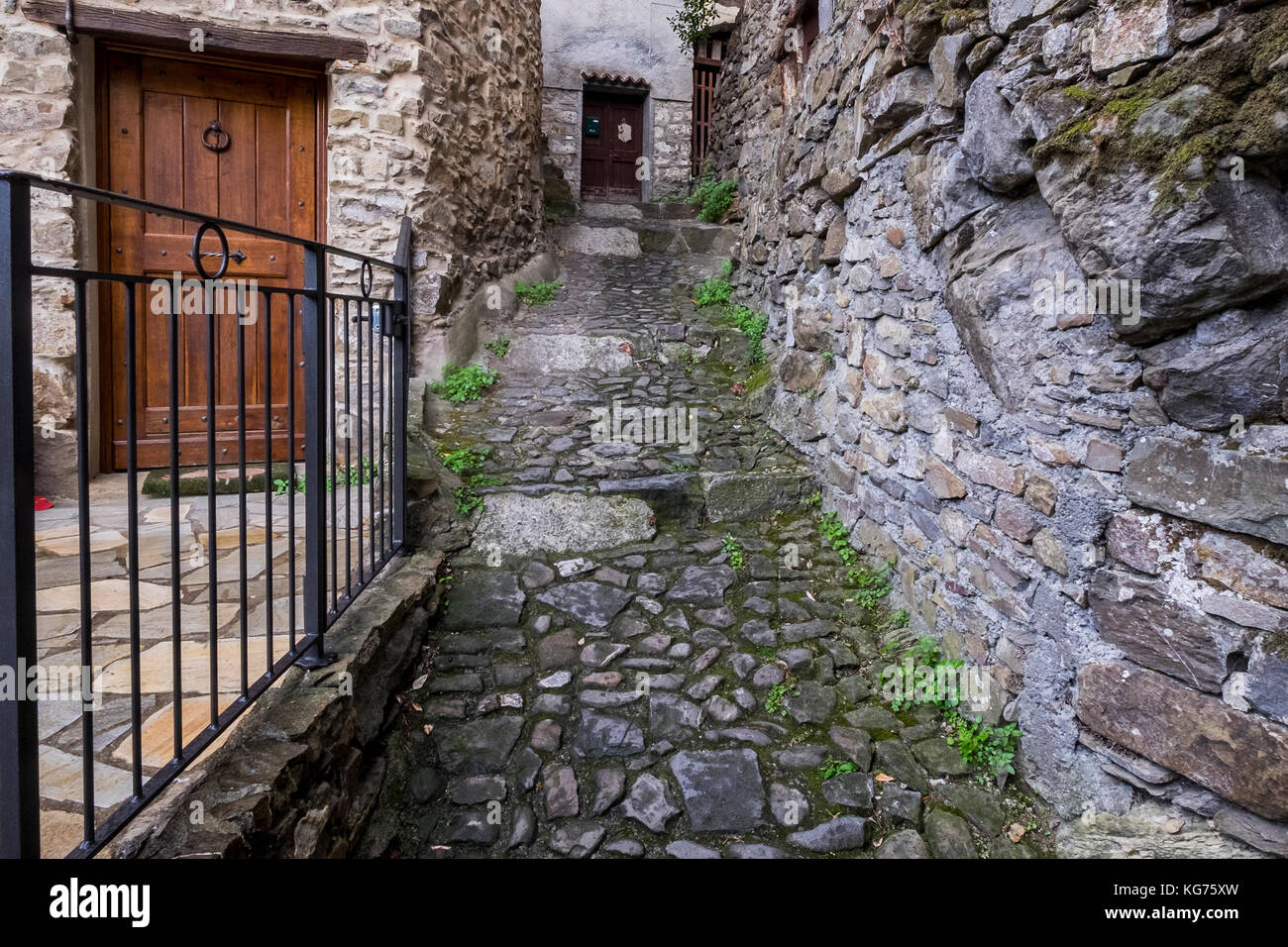 A view of the village of Apricale, Italy. Apricale is a town in the ...