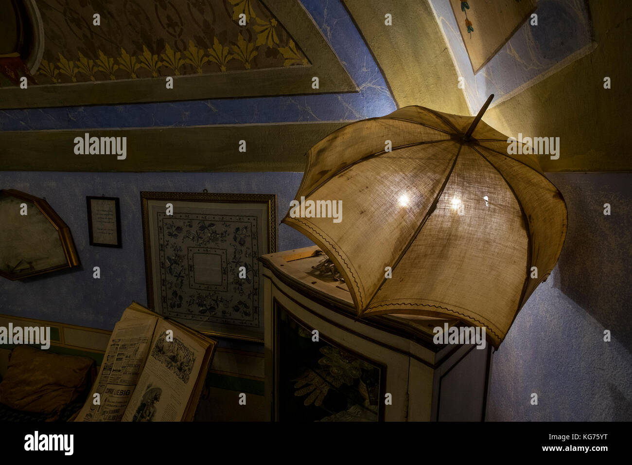 Interiors of the castle of the village of Apricale, Italy. Apricale is ...