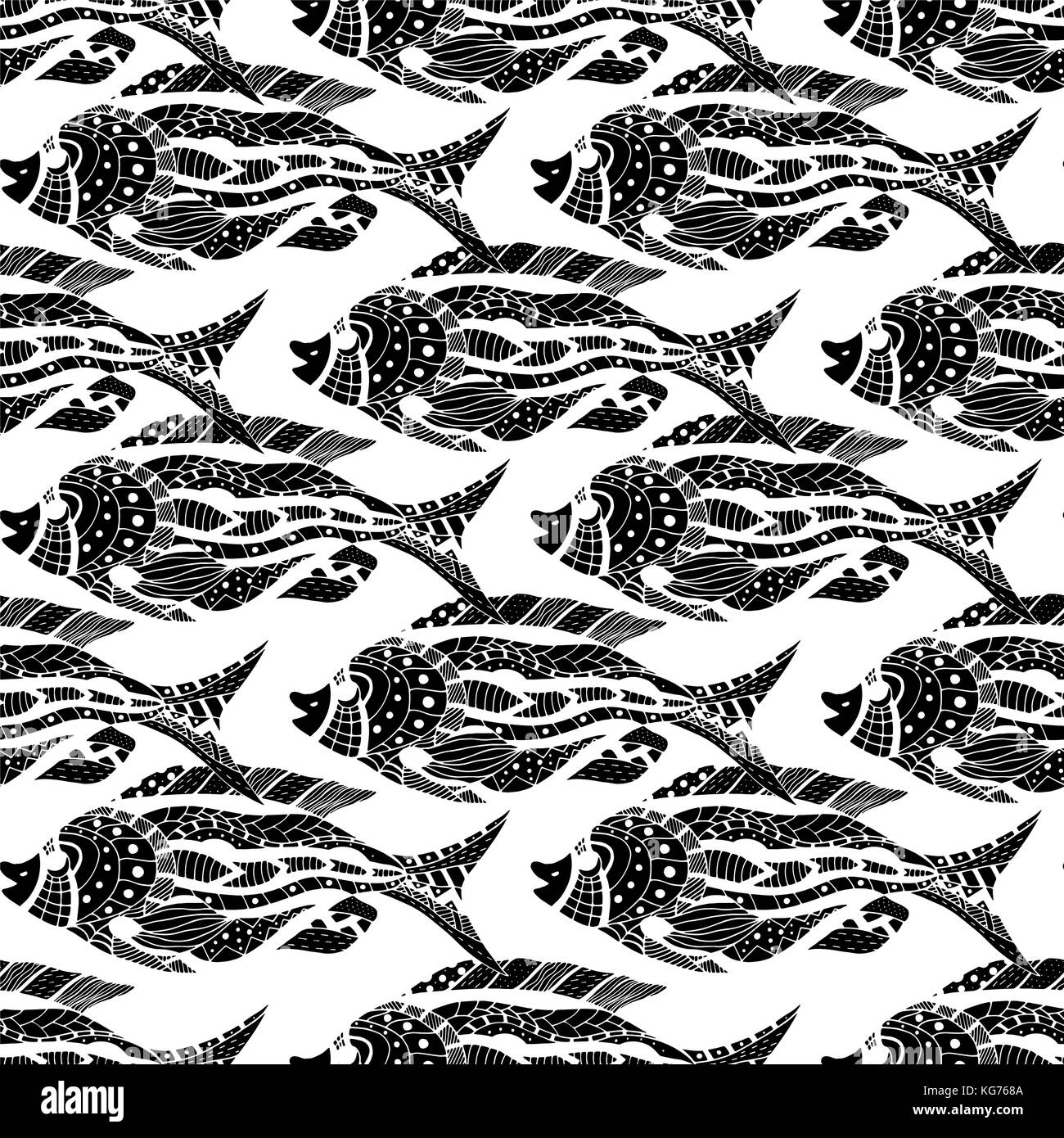 Seamless of fish background. Vector illustration image Stock Vector ...