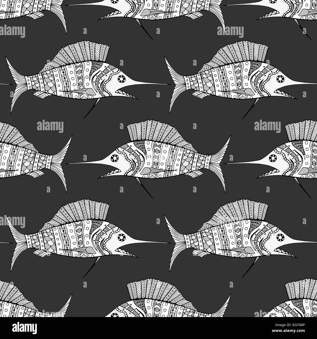 Seamless of fish background. Vector illustration image Stock Vector ...