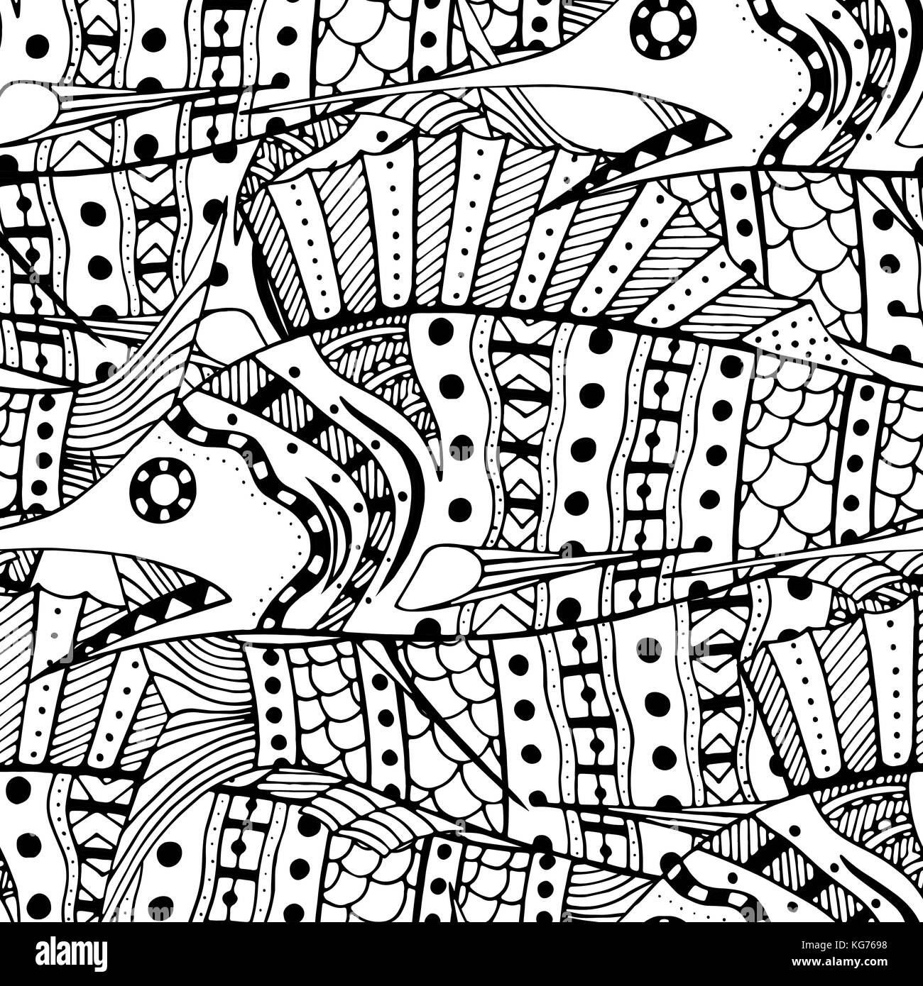 Seamless of fish background. Vector illustration image Stock Vector ...