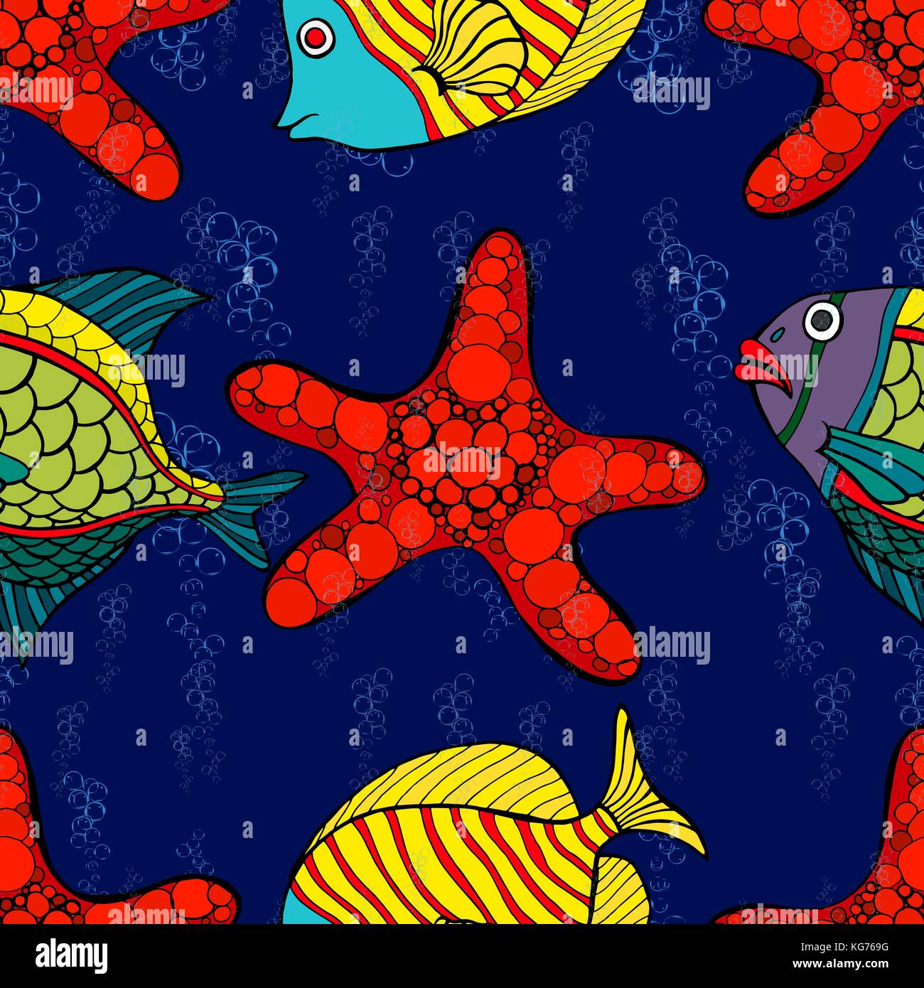 Beautiful Seamless of fish background. Vector illustration Stock Vector ...