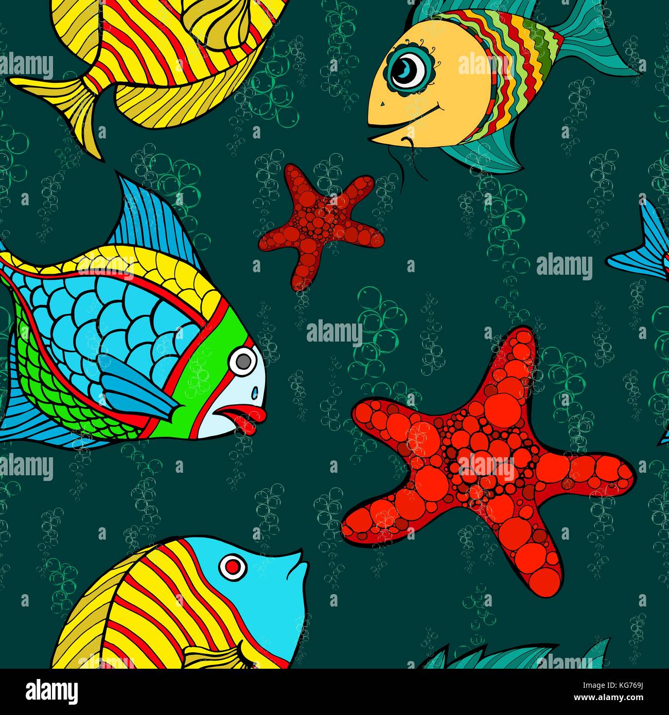 Beautiful Seamless of fish background. Vector illustration Stock Vector ...