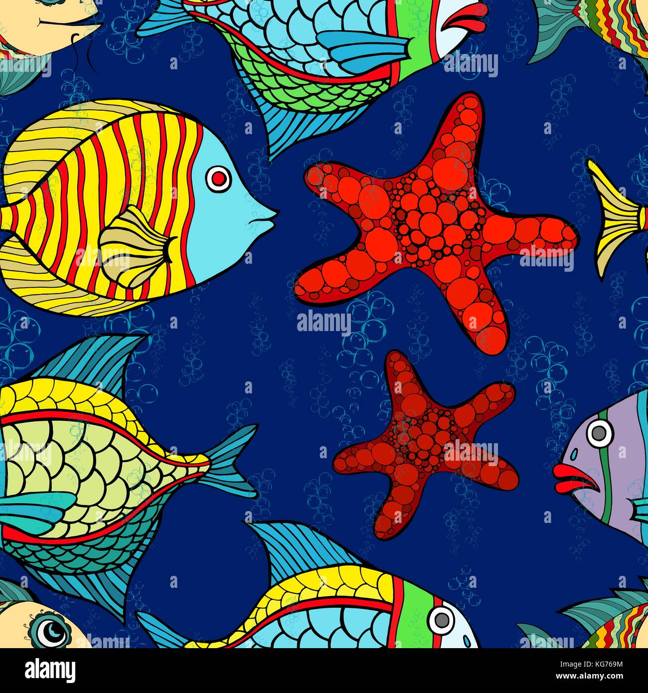 Beautiful Seamless of fish background. Vector illustration Stock Vector ...