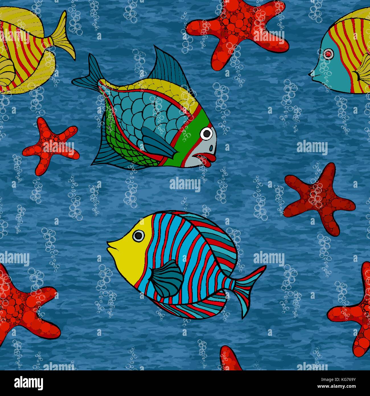 Beautiful Seamless of fish background. Vector illustration Stock Vector ...