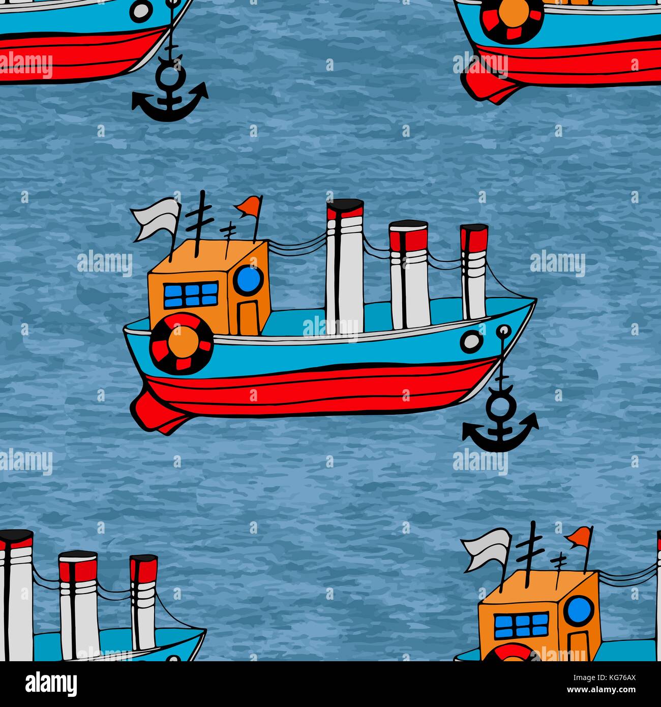 Beautiful Seamless of ship background. Vector illustration Stock Vector ...