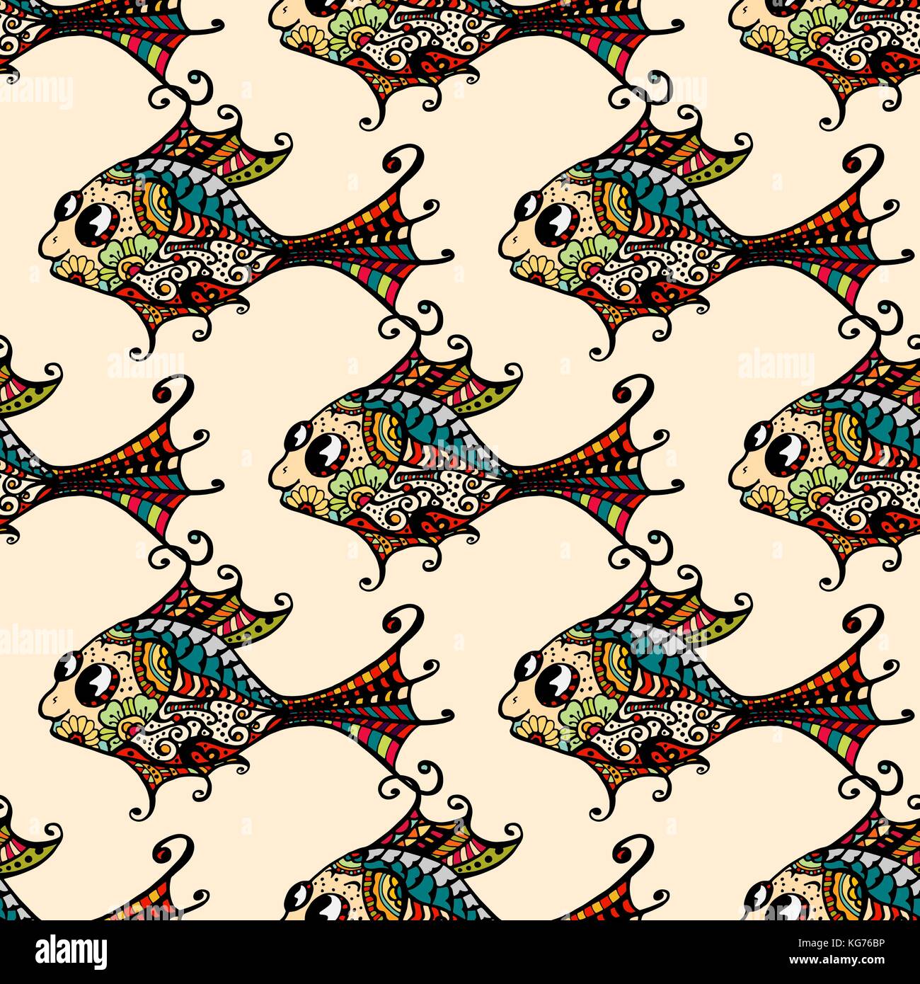 Seamless fish background. Vector illustration Stock Vector Image & Art ...