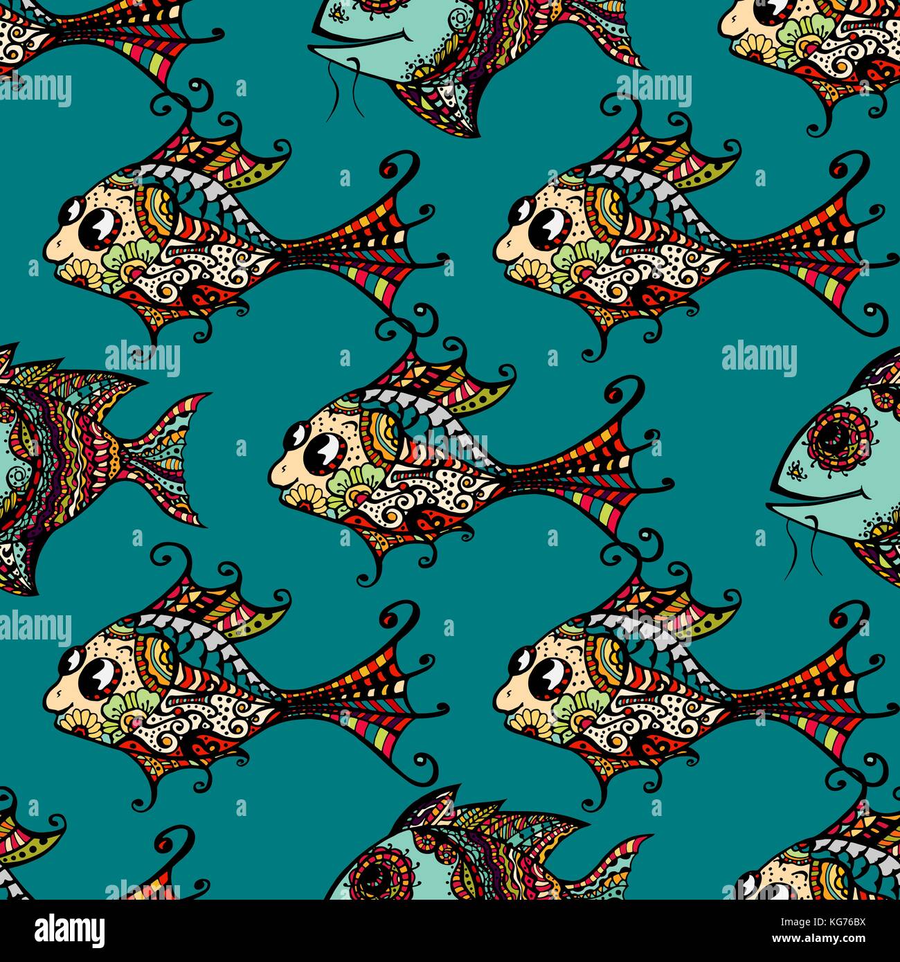 Seamless fish background. Vector illustration Stock Vector Image & Art ...