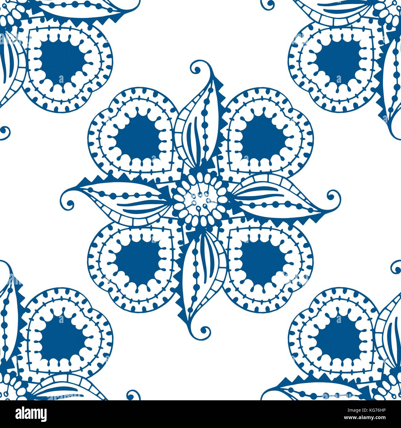 Blue seamless pattern. Design for dutch tile, background, textile Stock ...