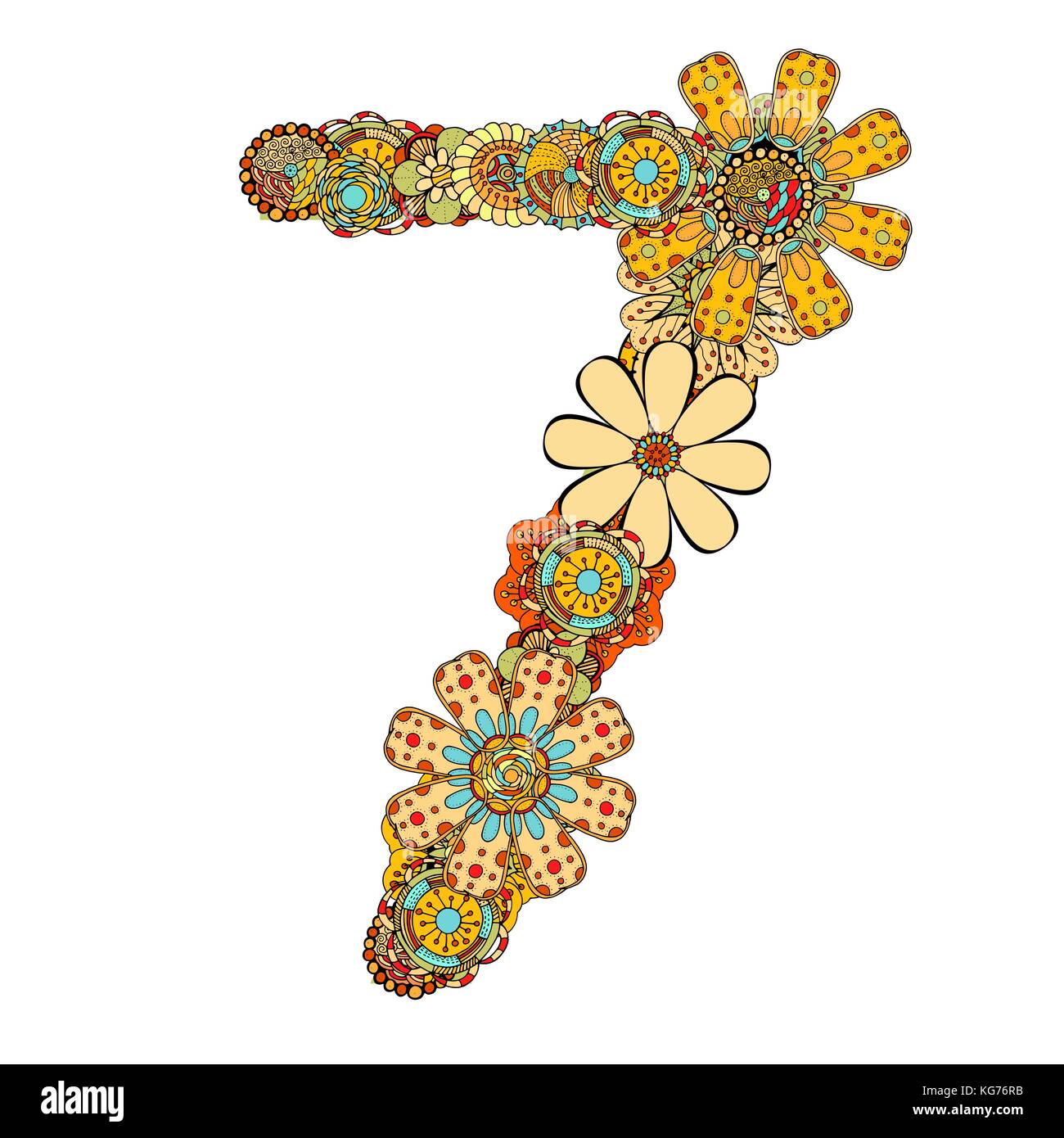 The seven flowers Stock Vector Images - Alamy