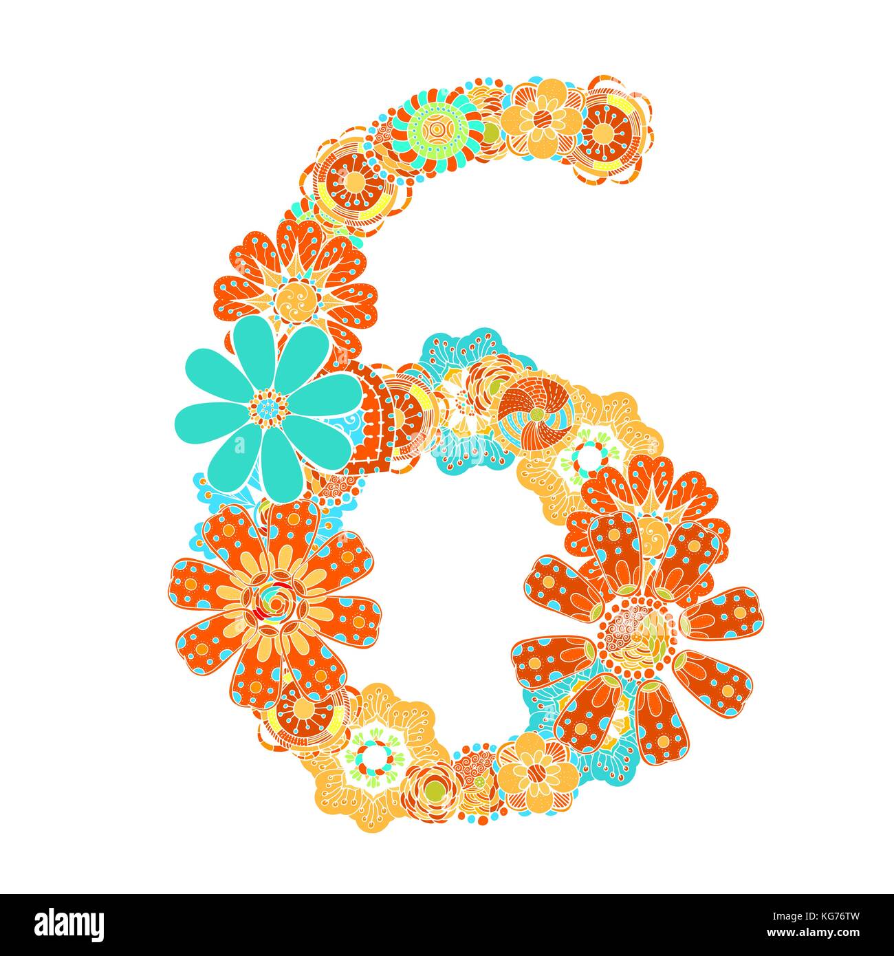 Floral number six design hi-res stock photography and images - Alamy