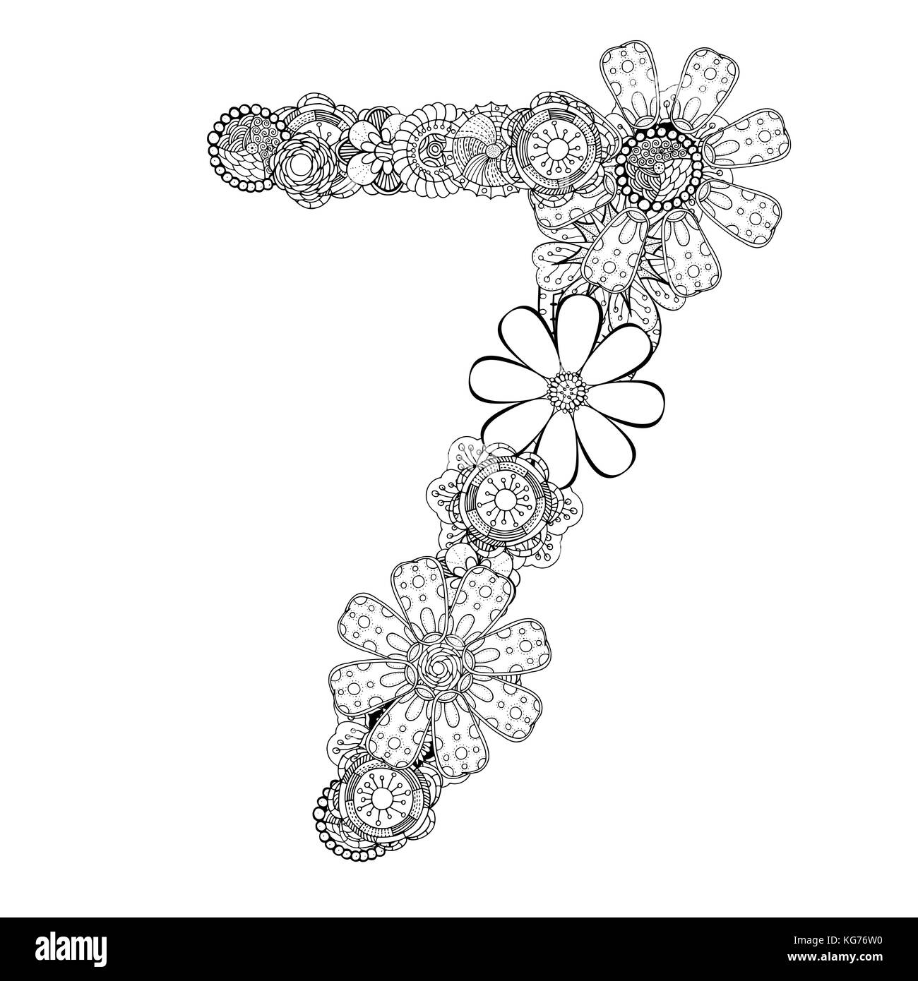 Number 7 flower Stock Vector Images - Alamy