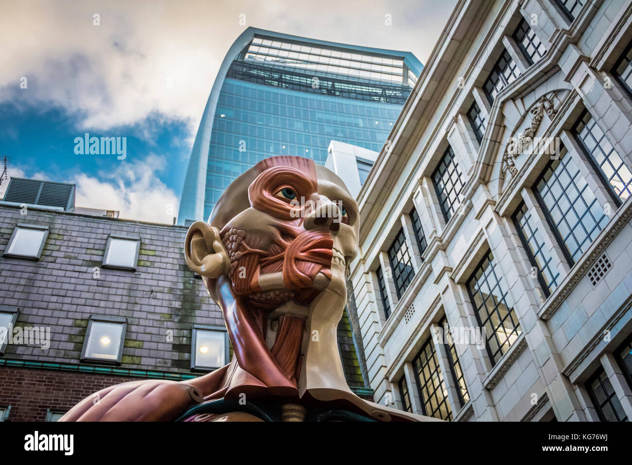 Damien Hurst's 'Temple' painted bronze sculpture on Cullum Street ...