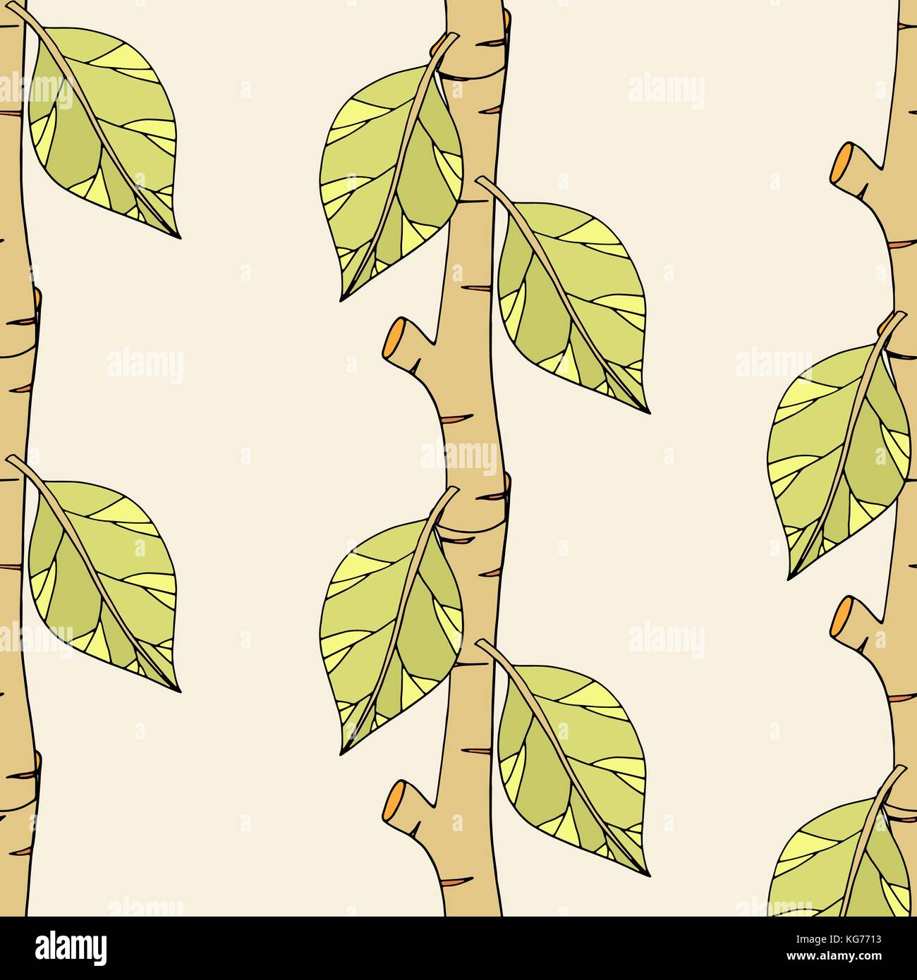 Seamless pattern doodles branches Stock Vector Images - Alamy