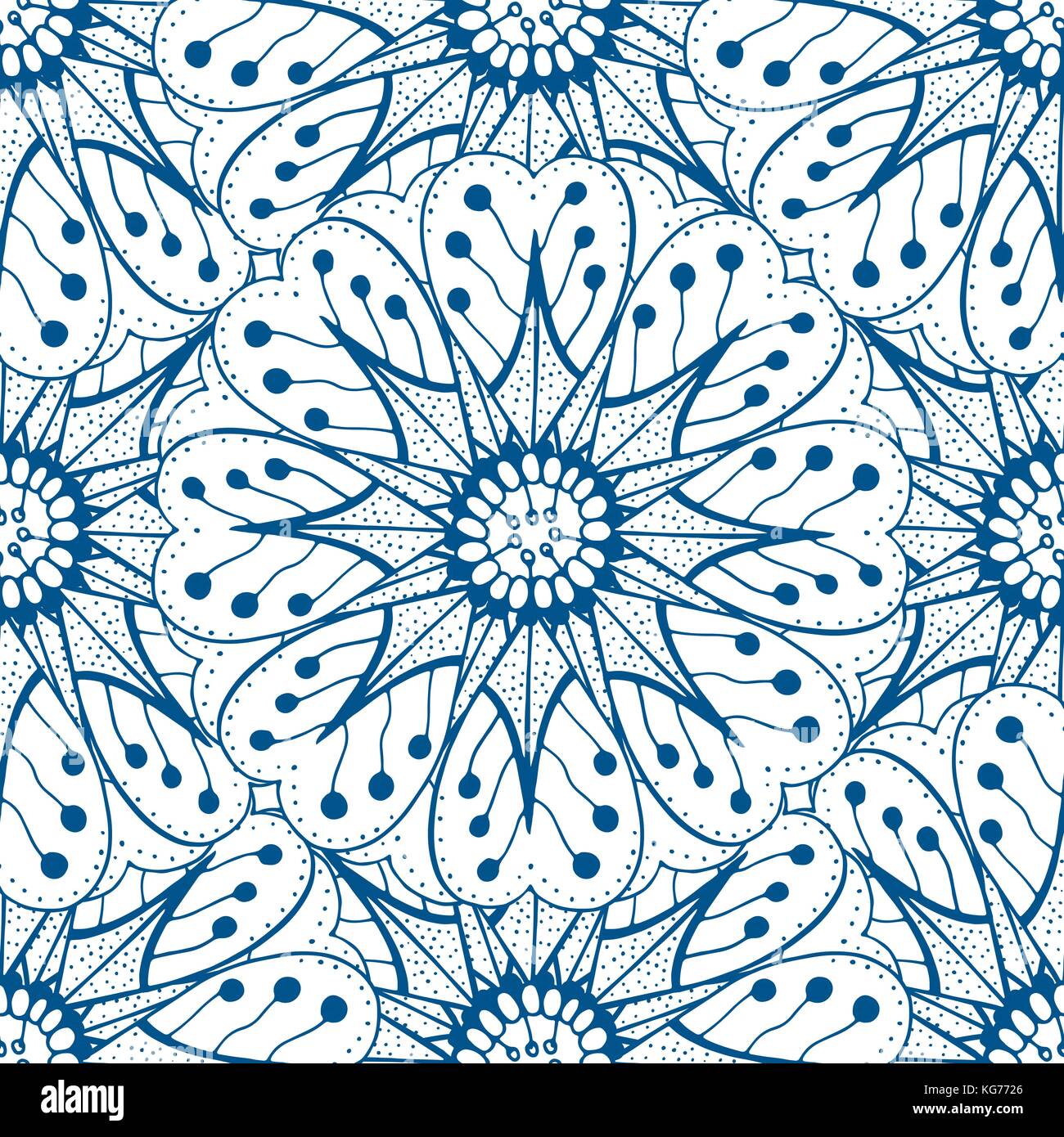 Blue seamless pattern. Design for dutch tile, background, textile Stock ...