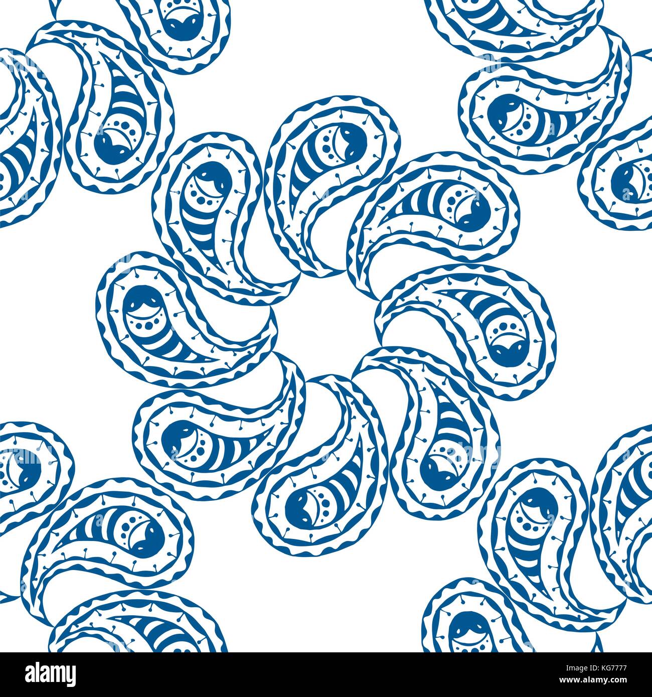 Vector seamless blue pattern. Isolated on white Stock Vector Image ...