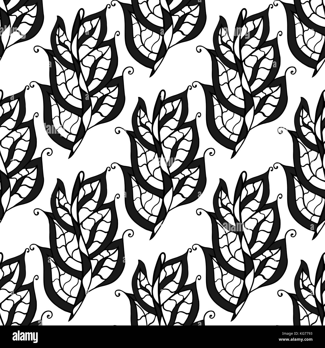 Beautiful Seamless leaf background pattern. Vector illustration Stock ...