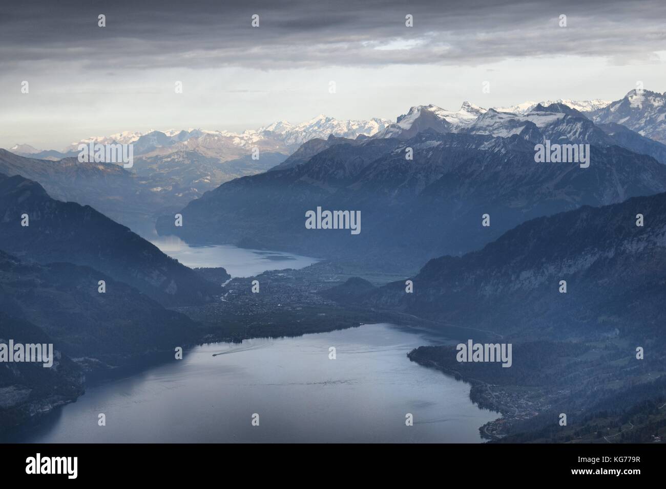 Lake of thun at the swiss alps Stock Photo - Alamy