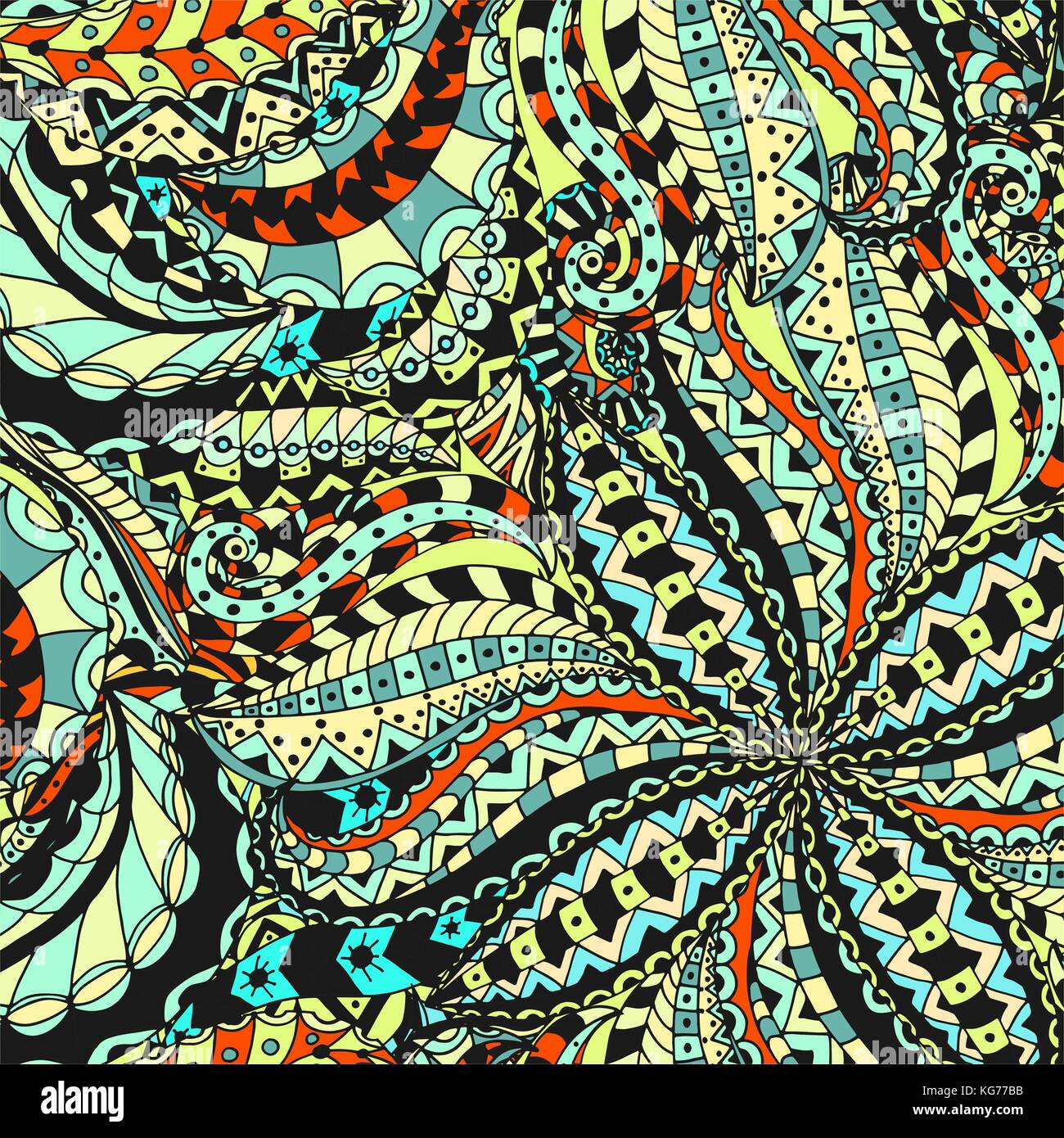 Vector seamless ethnic pattern. Floral background Stock Vector Image ...